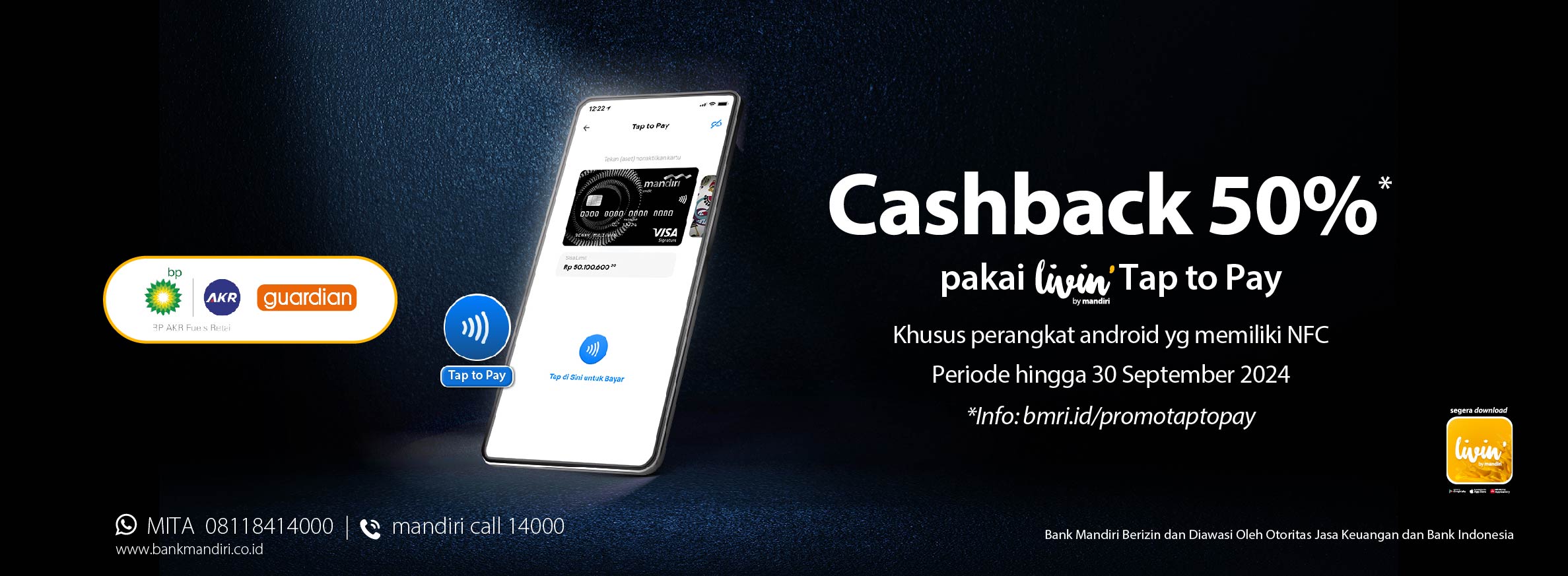 Cashback 50% dengan Tap to Pay Mandiri Kartu Kredit (bmri.id ...