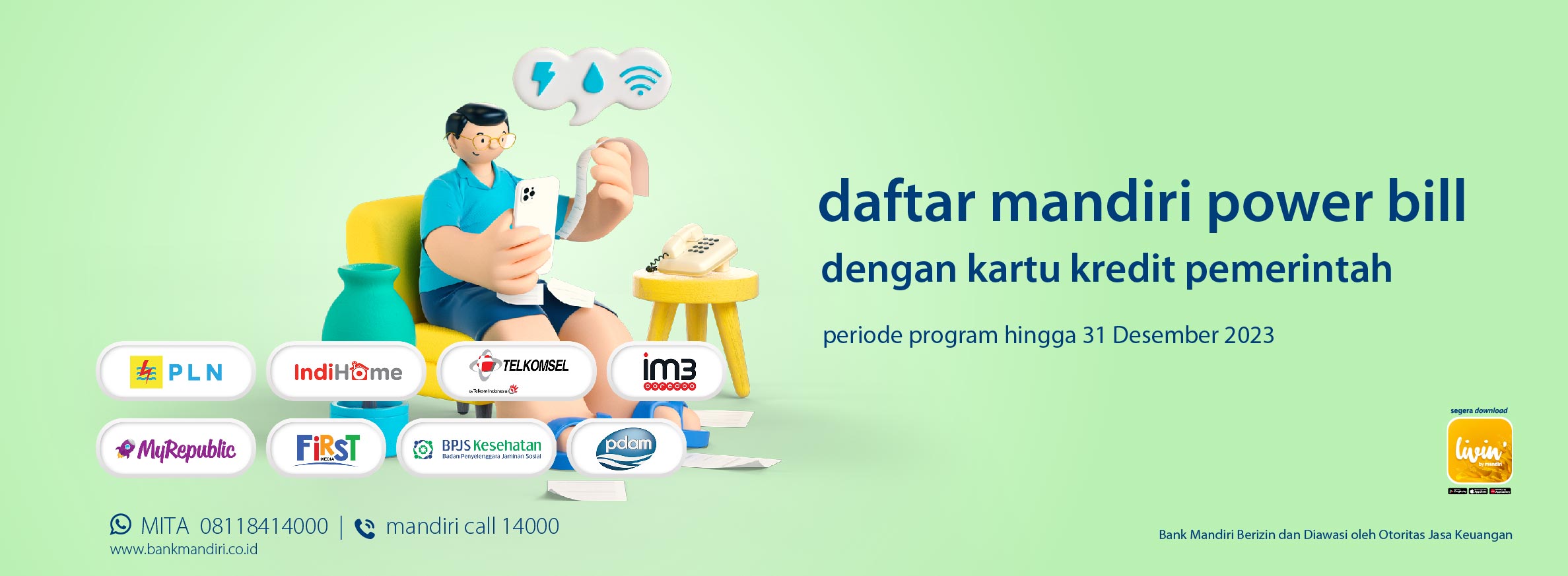 Powerbill untuk Kartu Kredit Pemerintah (bmri.id/kkppowerbill) || Mandiri Kartu Kredit